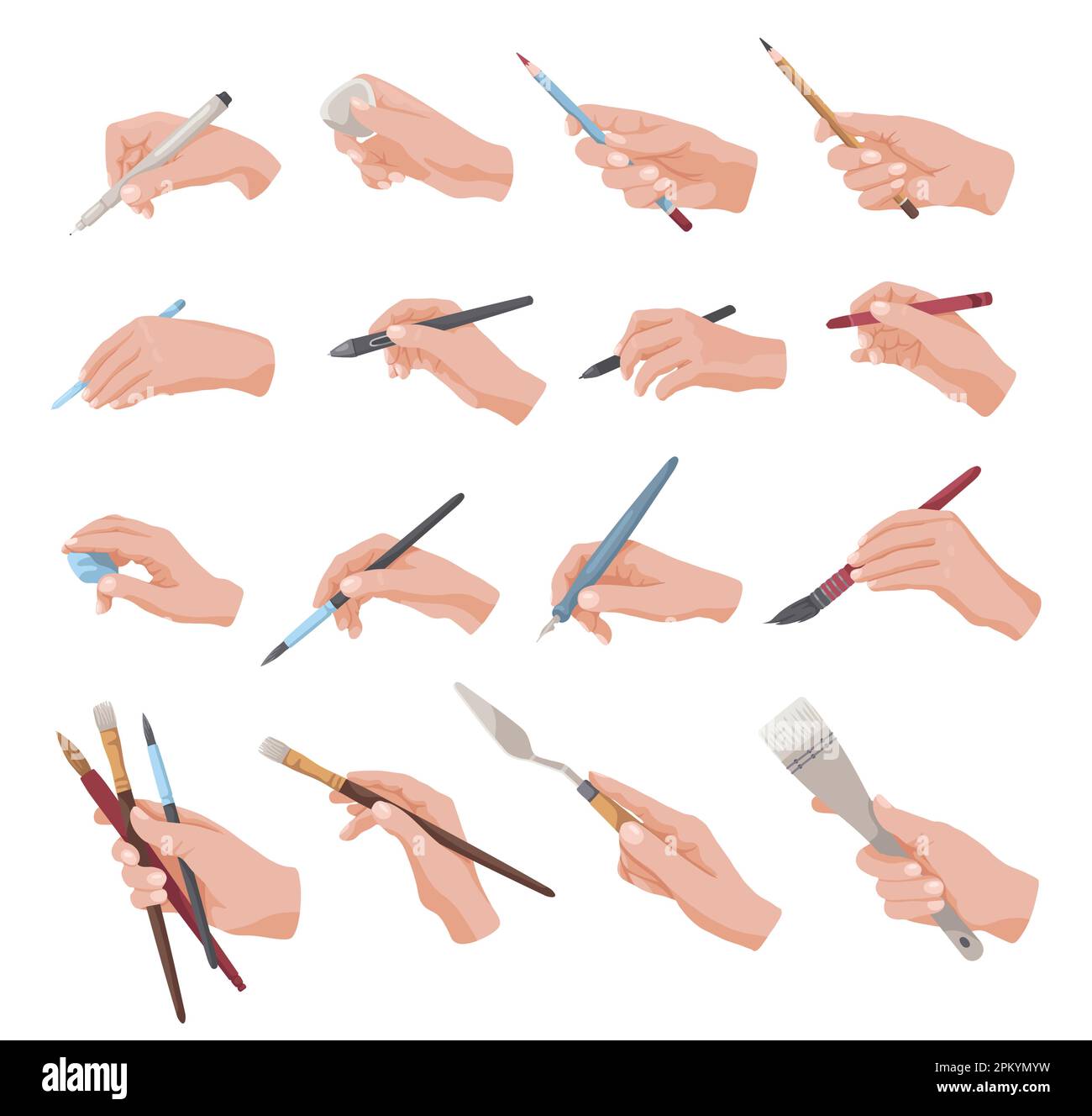 Hand holding pastel pencil Stock Vector Images - Alamy