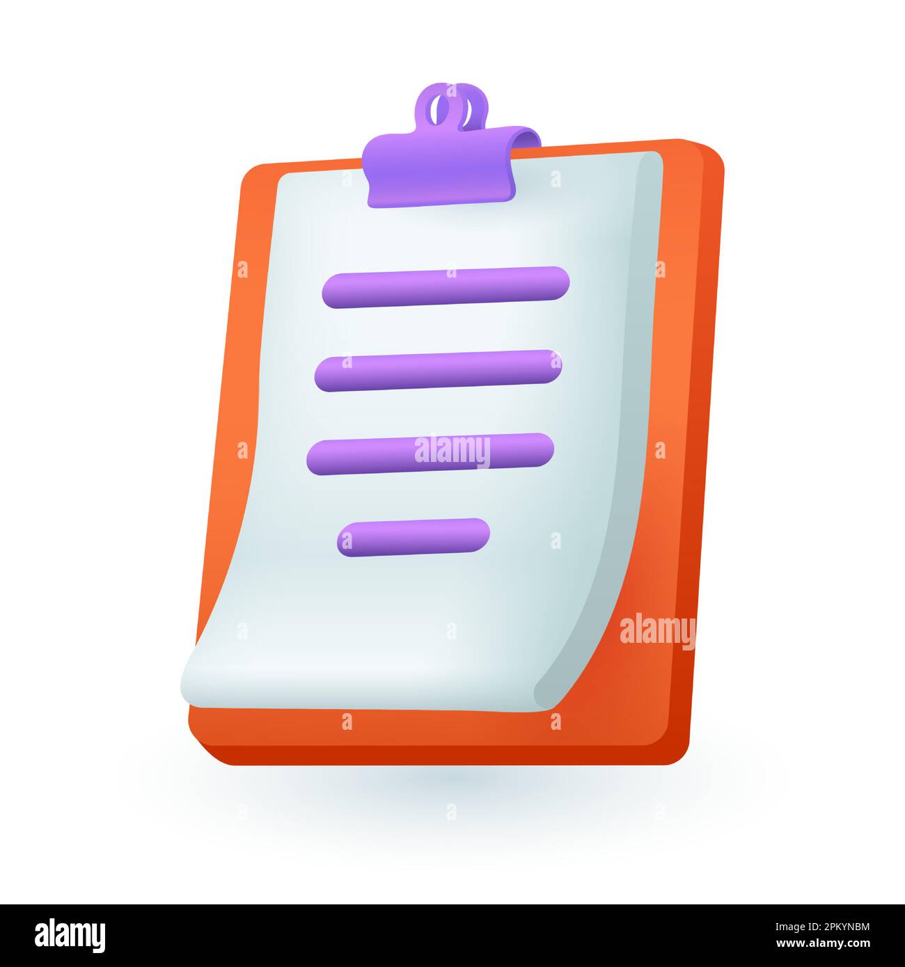 3d cartoon style clipboard with document icon Stock Vector Image & Art ...