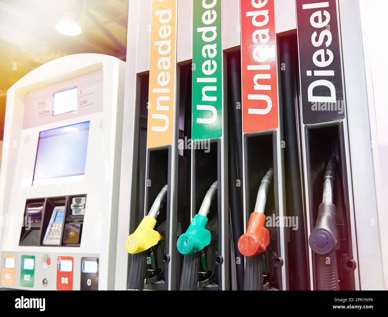 Payment terminal modern filling station for car Stock Photo - Alamy