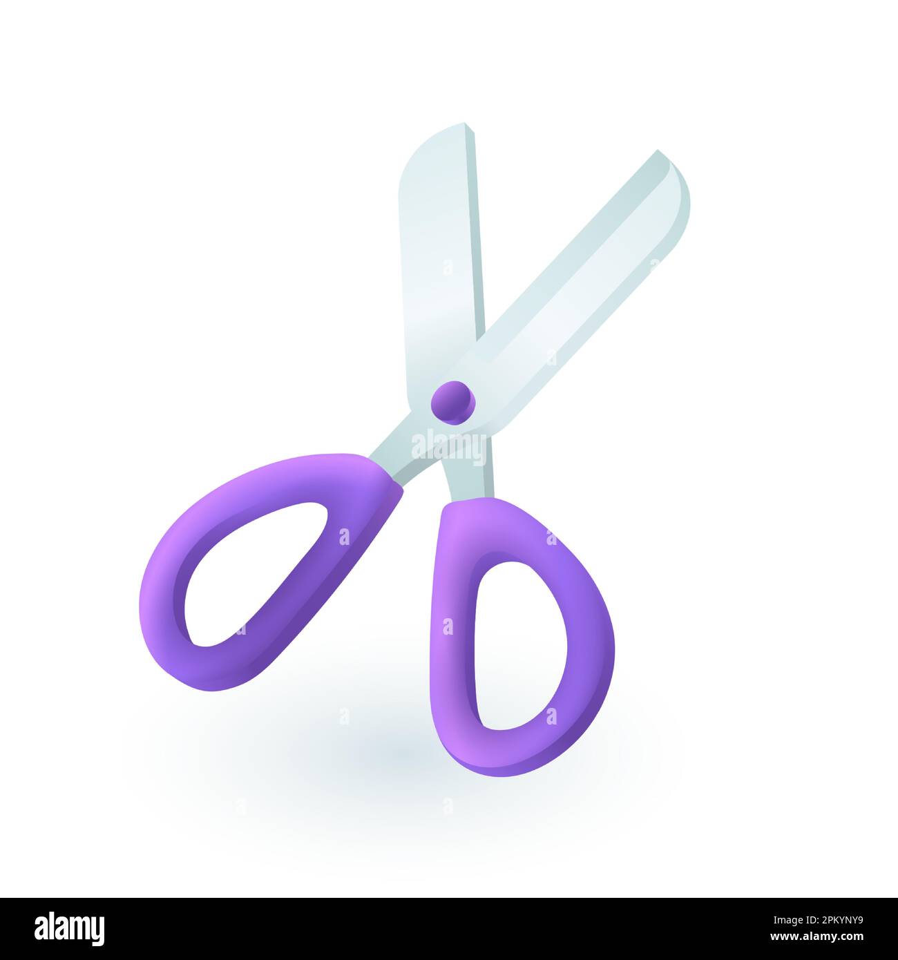 Purple scissors for school, office or workshop 3D icon Stock Vector ...