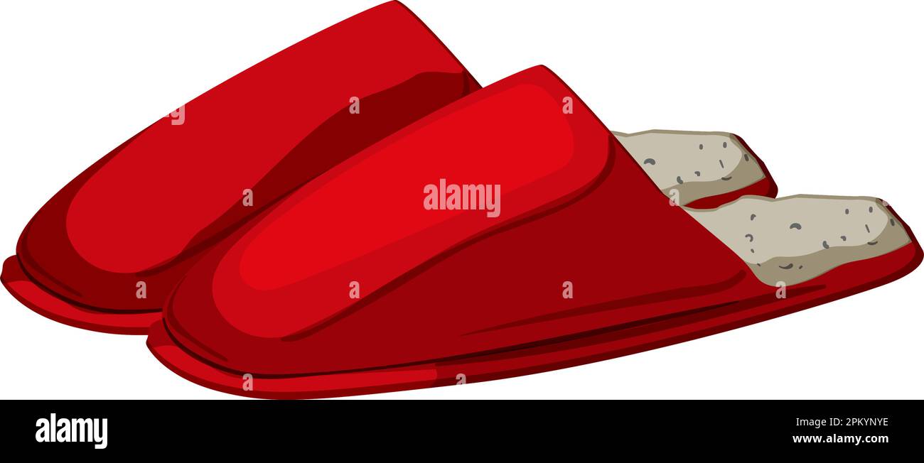 comfortable man slippers cartoon vector illustration Stock Vector Image ...