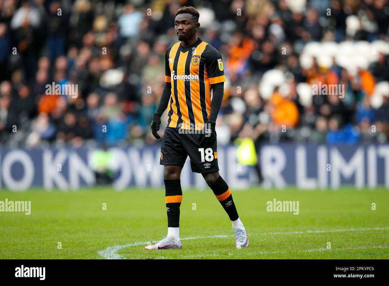 Adama Traore #18 of Hull City during the Sky Bet Championship match ...