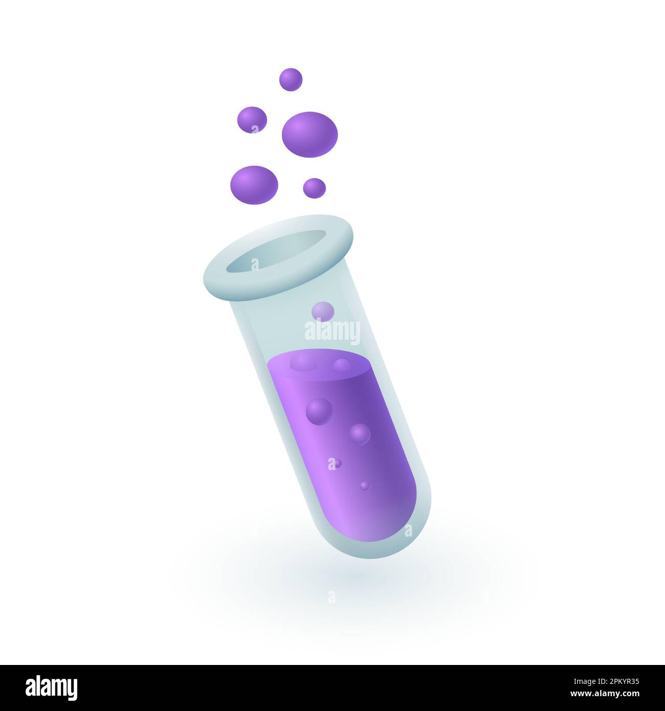 Colorful test tube icon in 3d cartoon style Stock Vector Image & Art ...