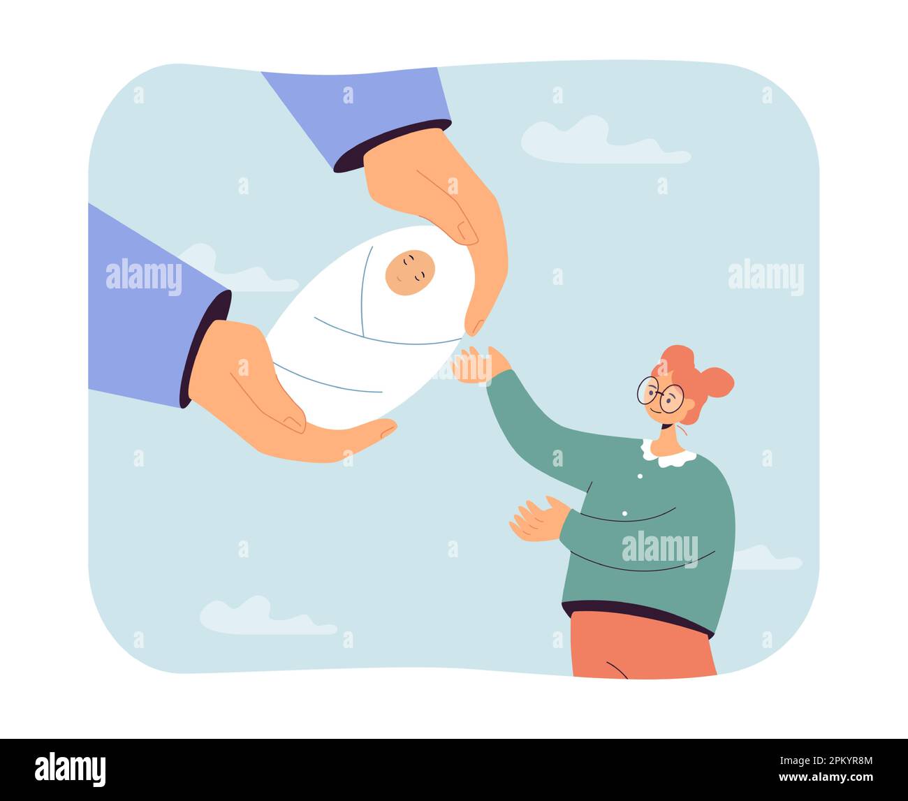 Newborn hospital mother Stock Vector Images - Alamy