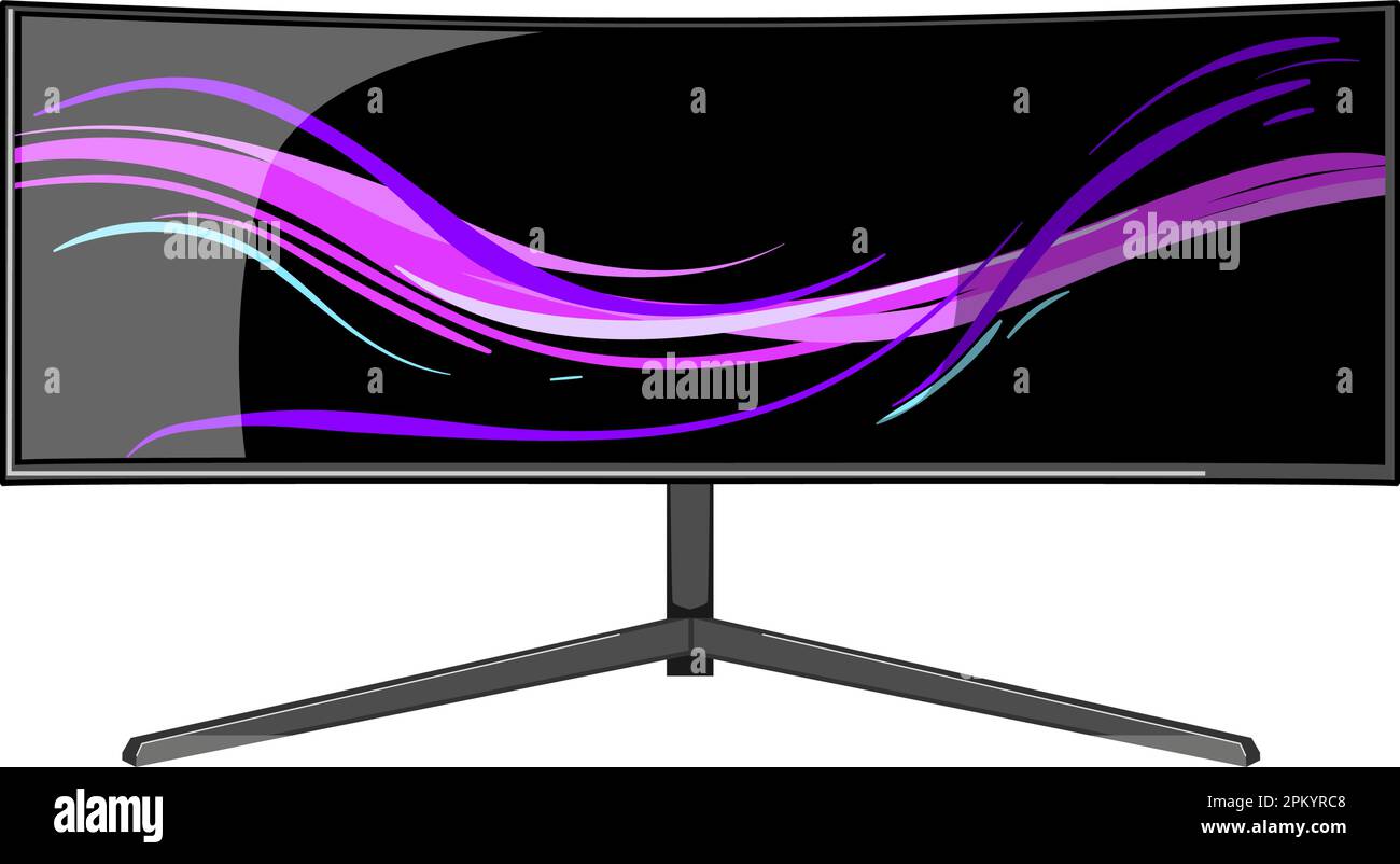 online monitor pc gaming cartoon vector illustration Stock Vector Image ...