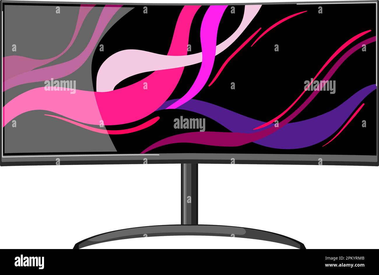 neon monitor pc gaming cartoon vector illustration Stock Vector Image ...