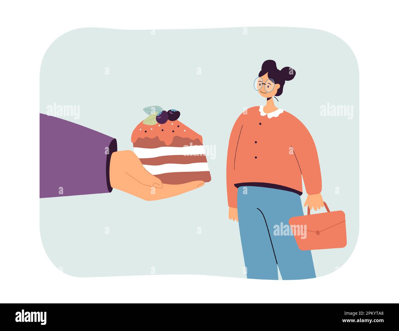 Giving cake Stock Vector Images - Alamy