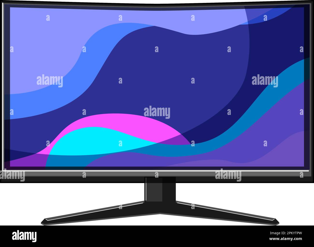 cyber monitor pc gaming cartoon vector illustration Stock Vector Image ...