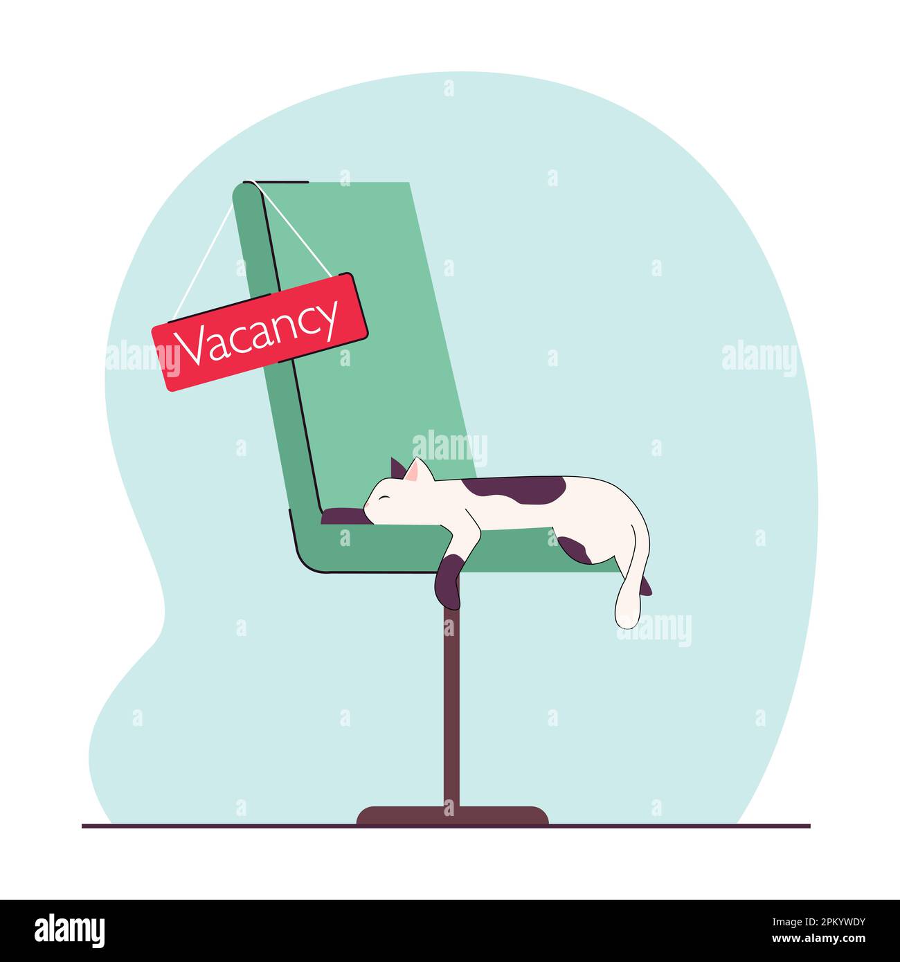 Office chair with vacancy sign flat vector illustration Stock Vector ...