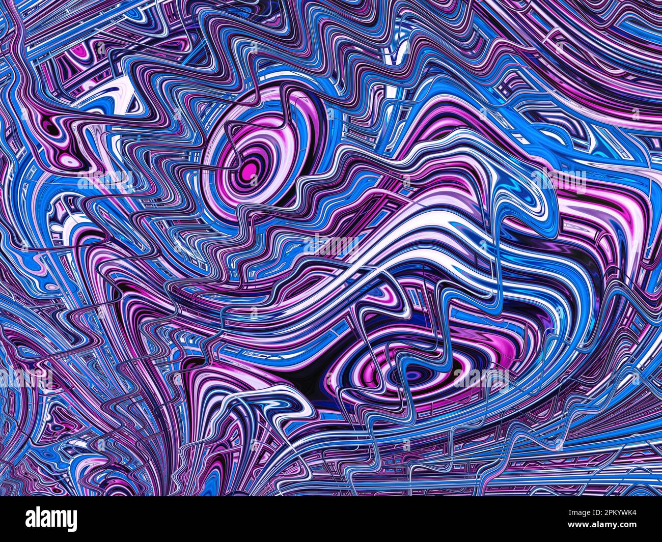 Violet and blue curves forming surreal fractal illustration Stock Photo ...