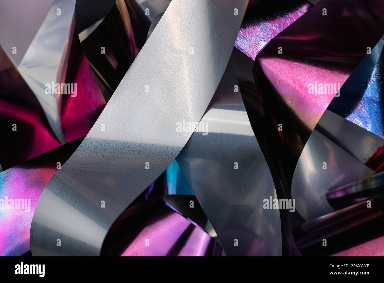 Bright iridescent ornament on rolls of thin holographic foil Stock ...