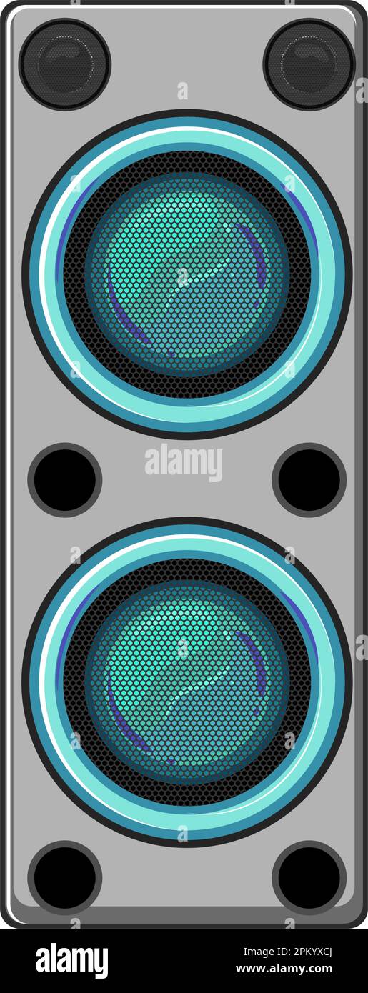 power partybox sound cartoon vector illustration Stock Vector Image ...