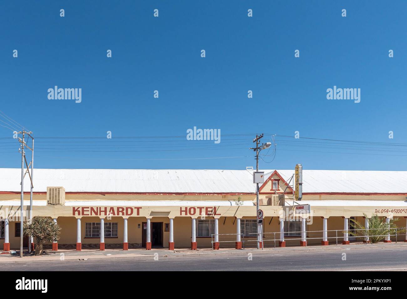 Kenhardt, South Africa - Feb 28 2023: A street scene, with the Kenhardt ...