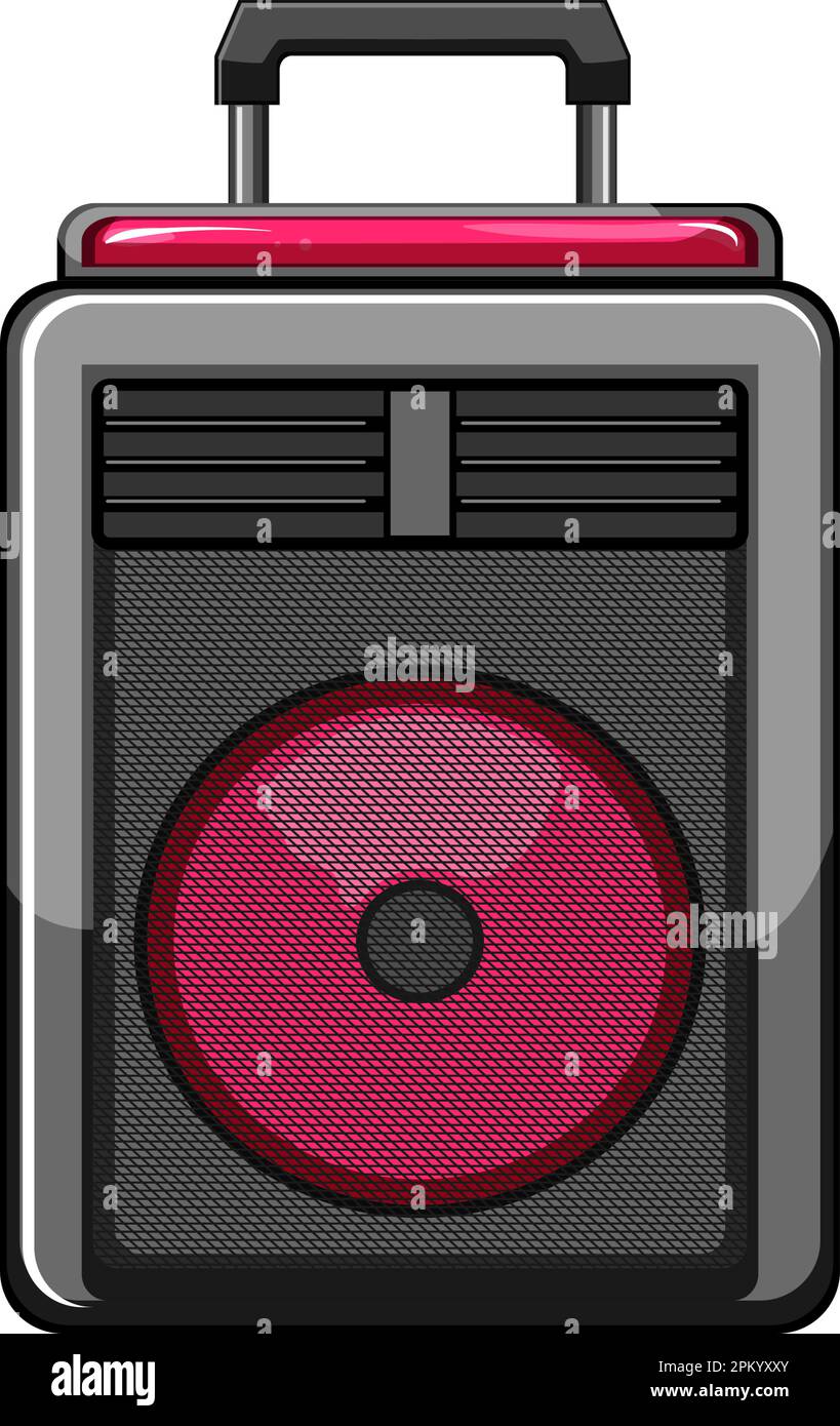 portable partybox sound cartoon vector illustration Stock Vector Image ...