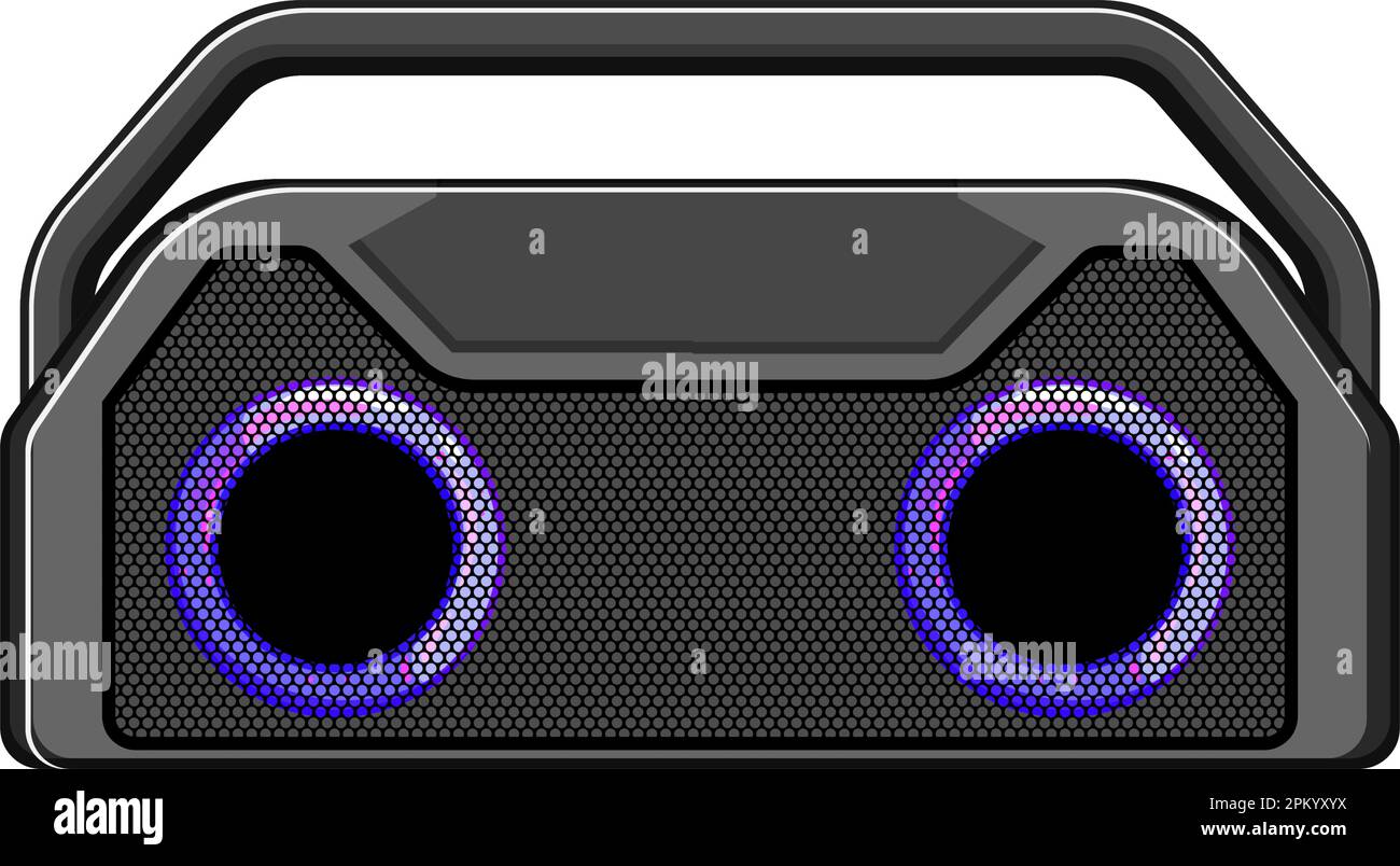 music partybox sound cartoon vector illustration Stock Vector Image ...