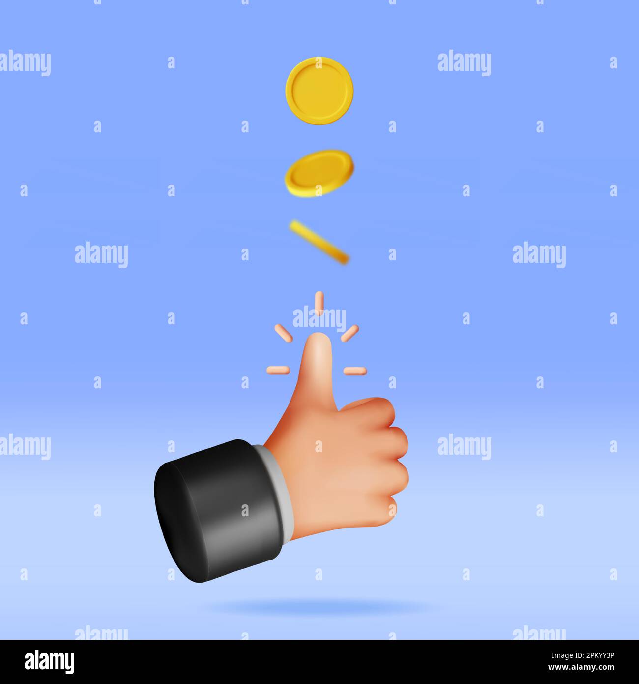 Hand businessman tossing golden hi-res stock photography and images - Alamy