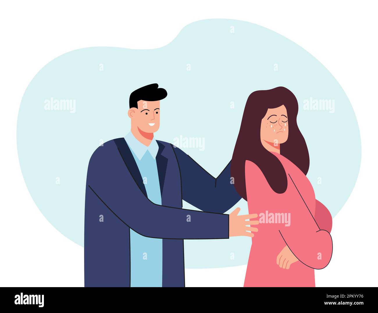 Husband comforting sad wife Stock Vector Image & Art - Alamy