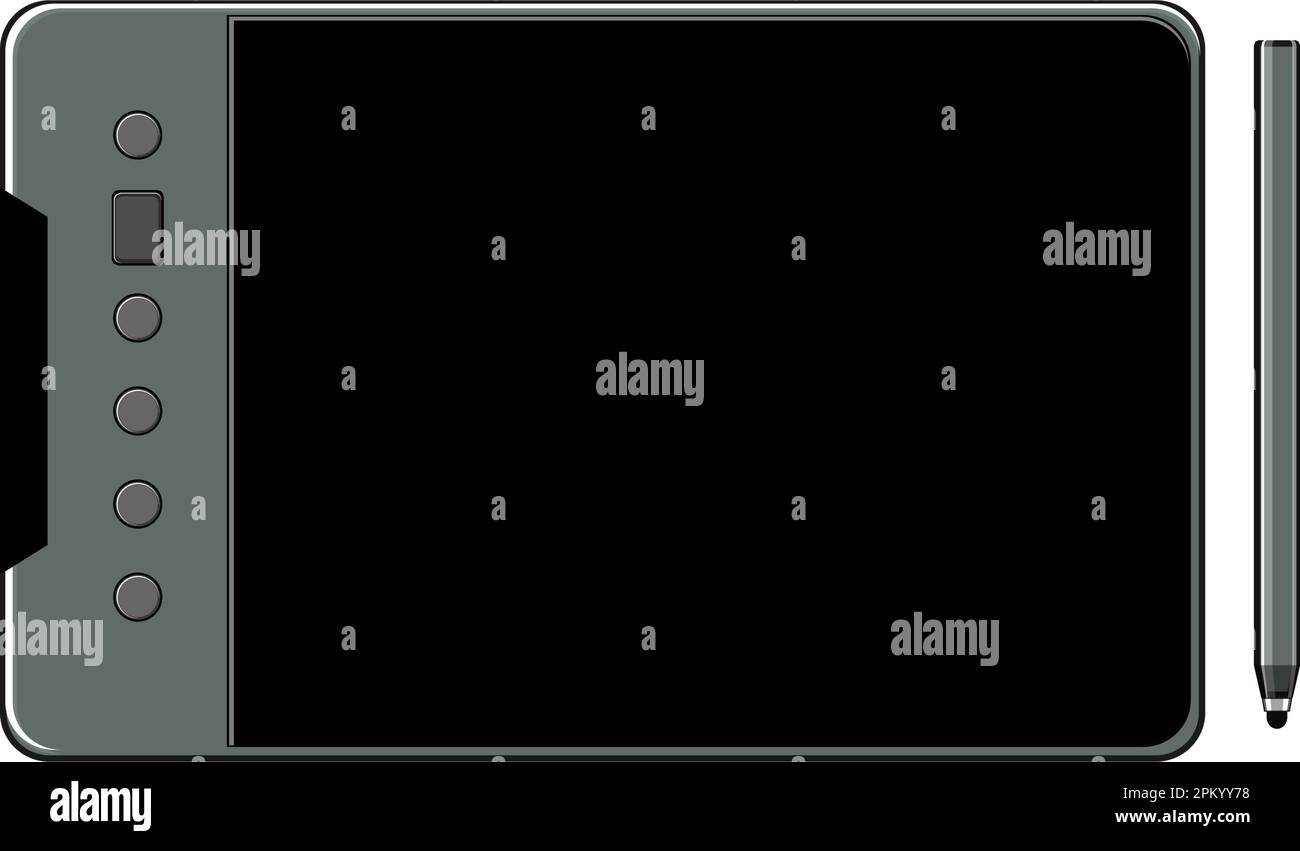 technology pen display cartoon vector illustration Stock Vector Image ...