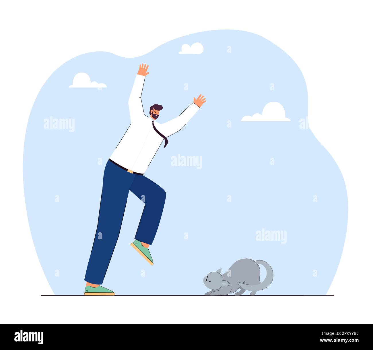 Scared person with animal Cut Out Stock Images & Pictures - Alamy