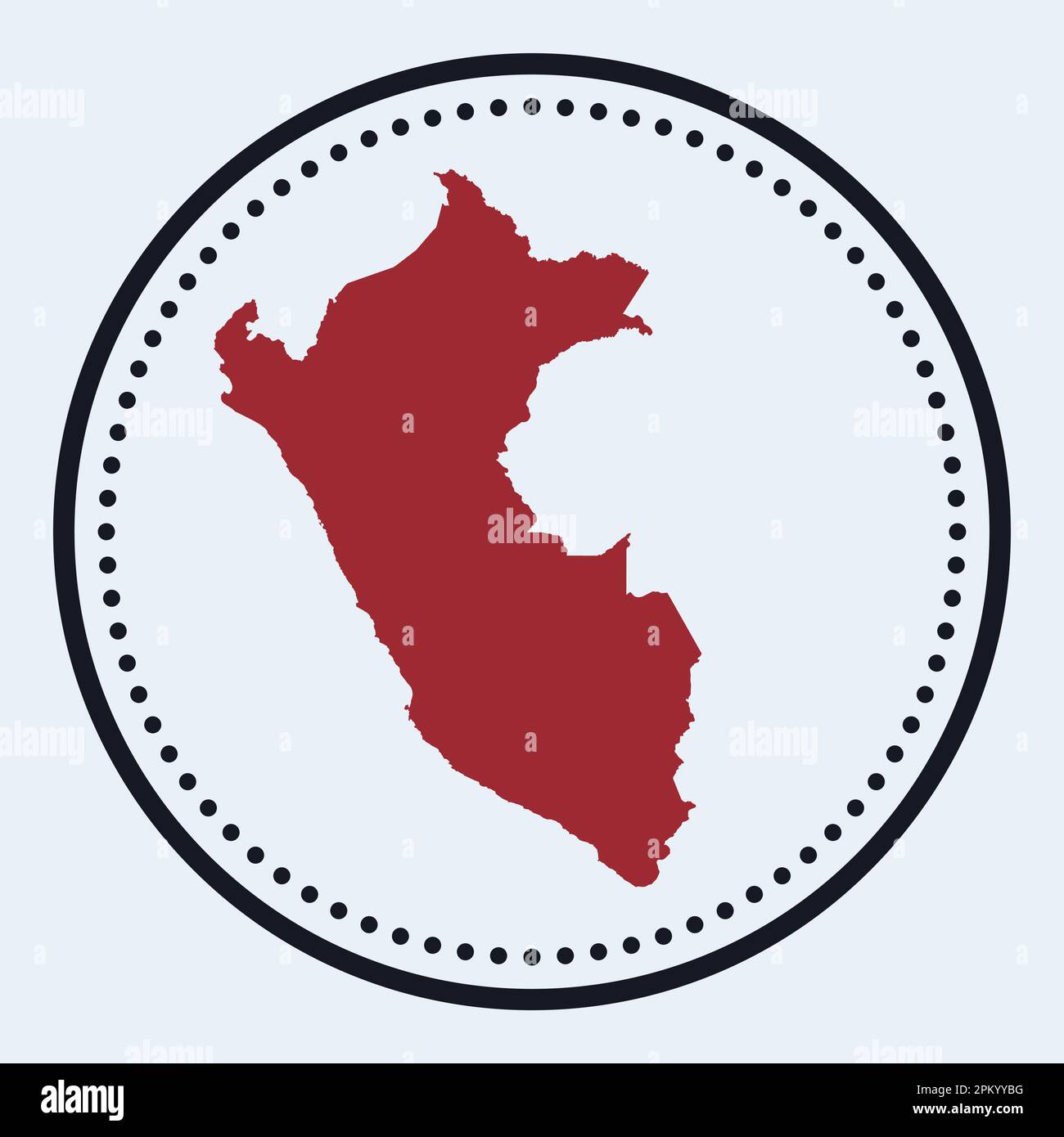 Peru round stamp. Round logo with country map and title. Stylish ...