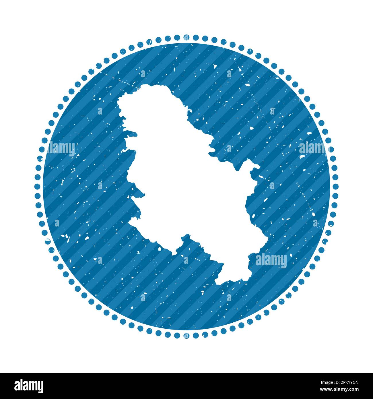 Serbia striped retro travel sticker. Badge with map of country, vector ...