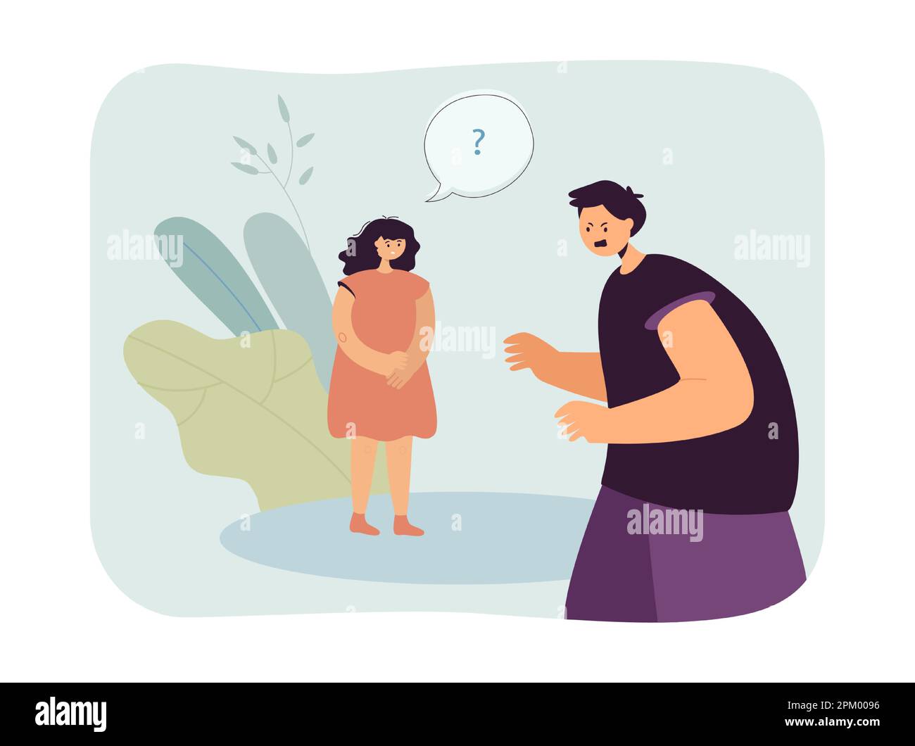 Angry adult arguing with child flat vector illustration Stock Vector ...