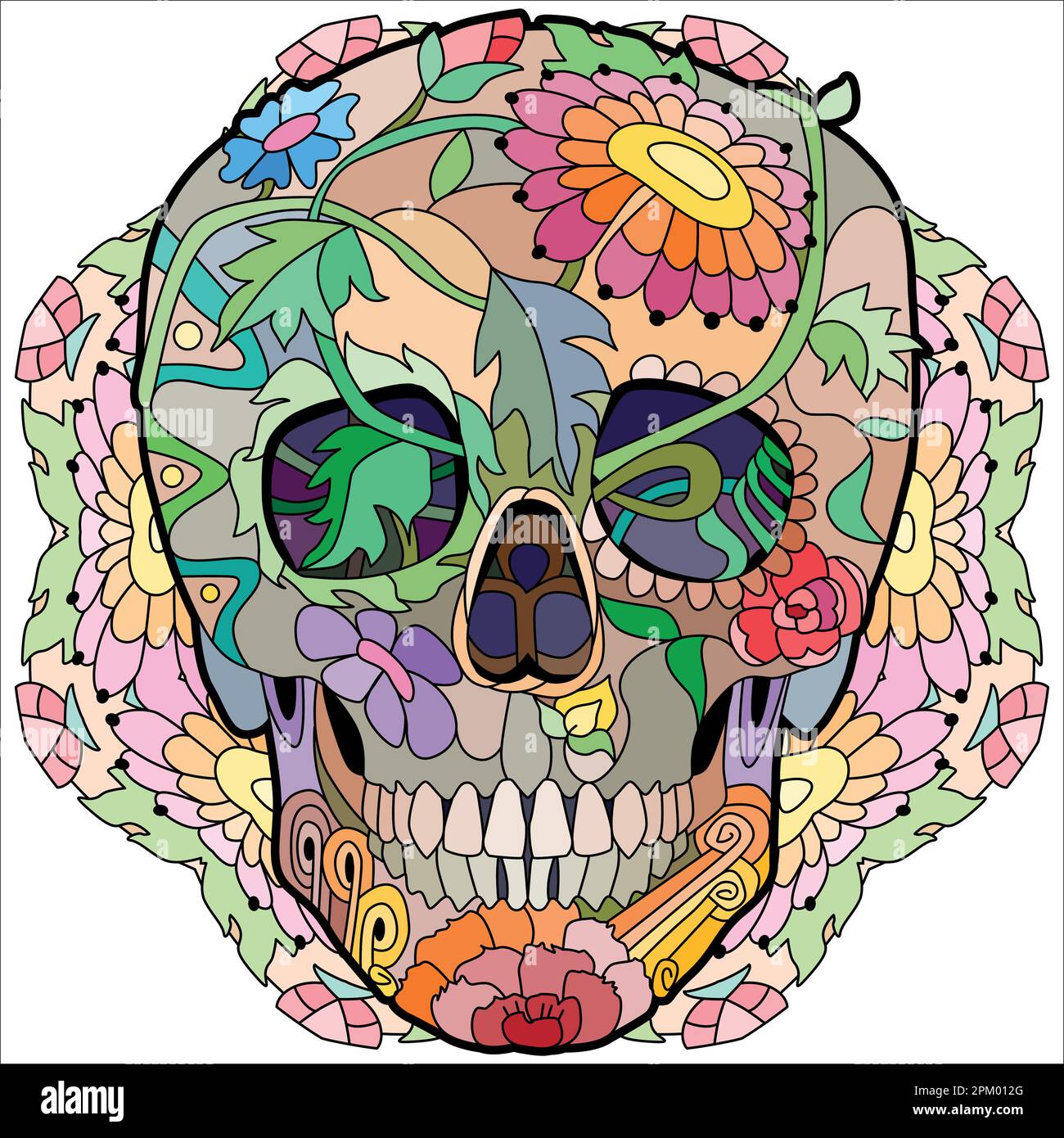 Mandala skull Stock Vector Images - Alamy