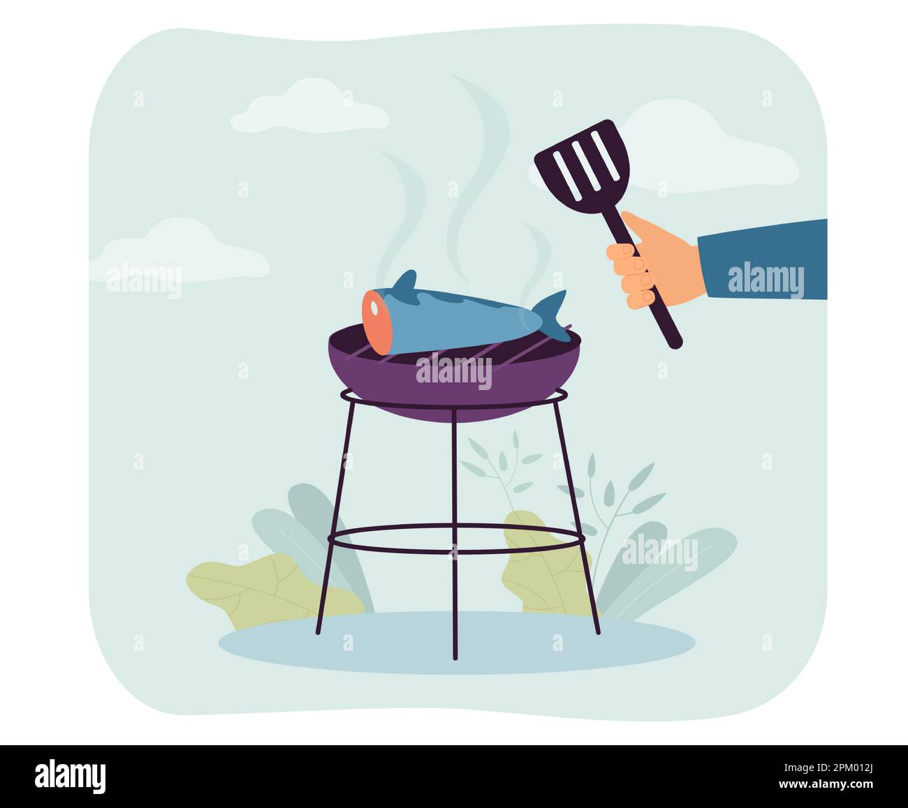 Cartoon grill fish Cut Out Stock Images & Pictures - Alamy