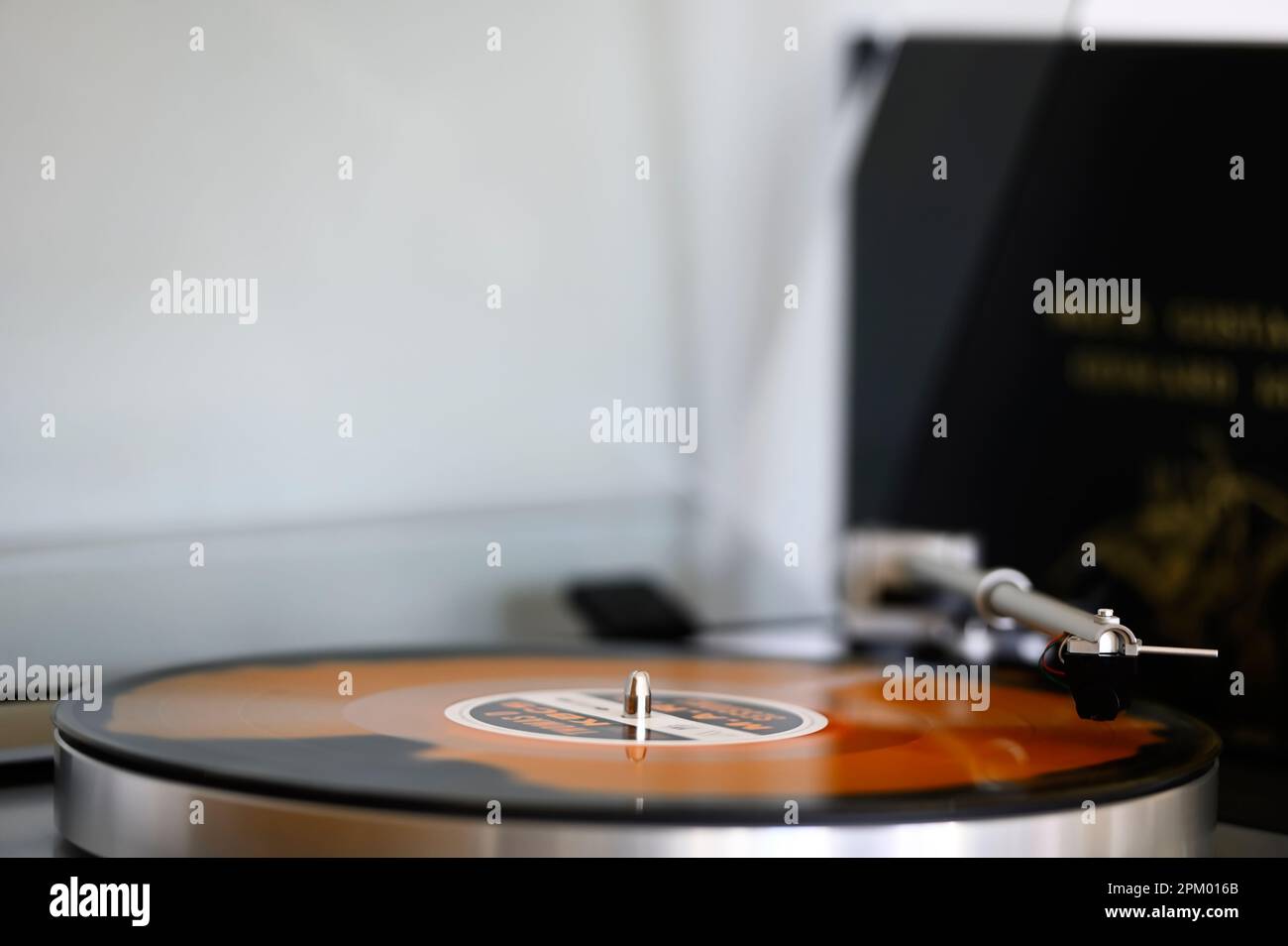 Colored vinyl on the record player Stock Photo - Alamy