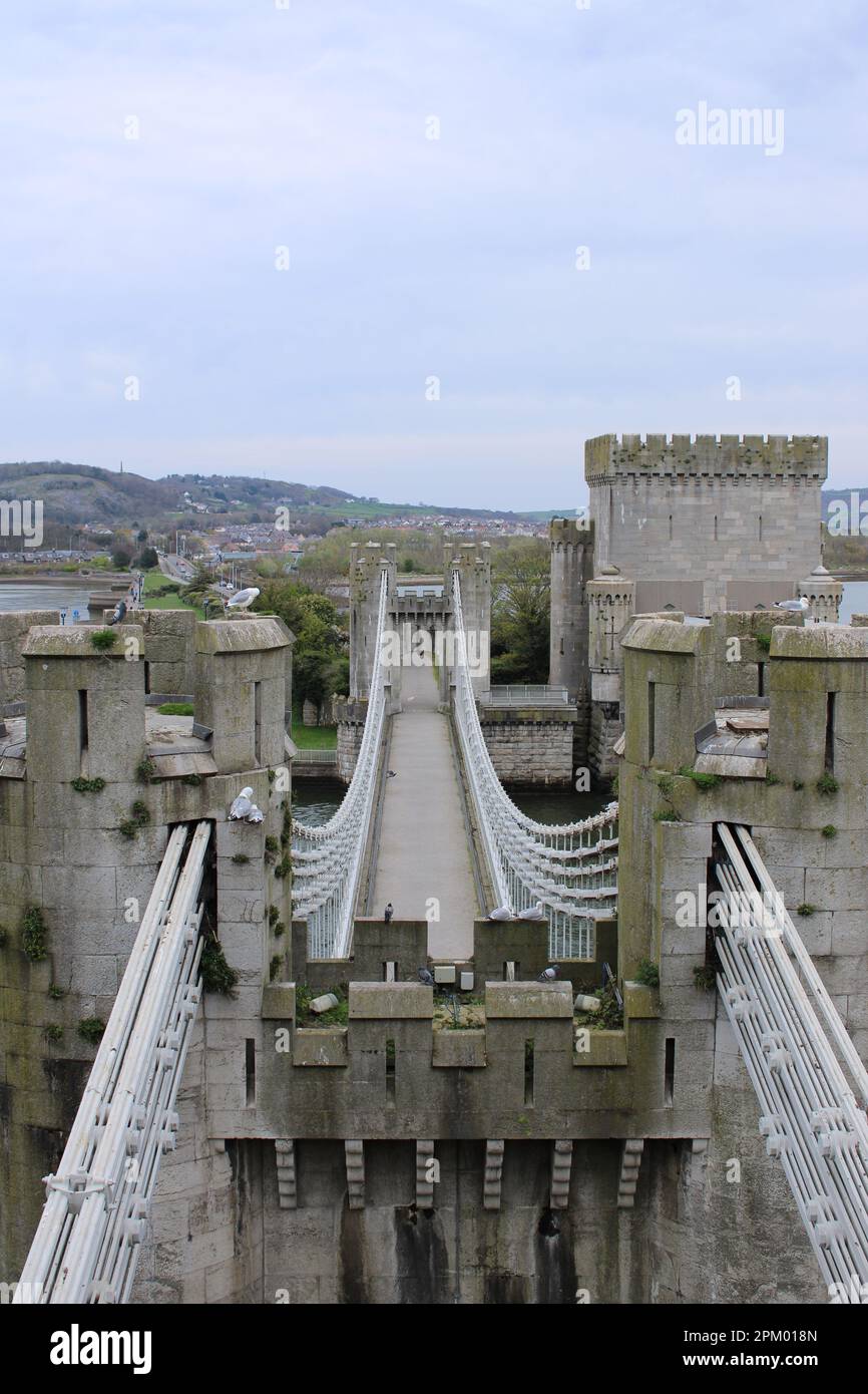 Conwy Castle bridge Stock Photo - Alamy