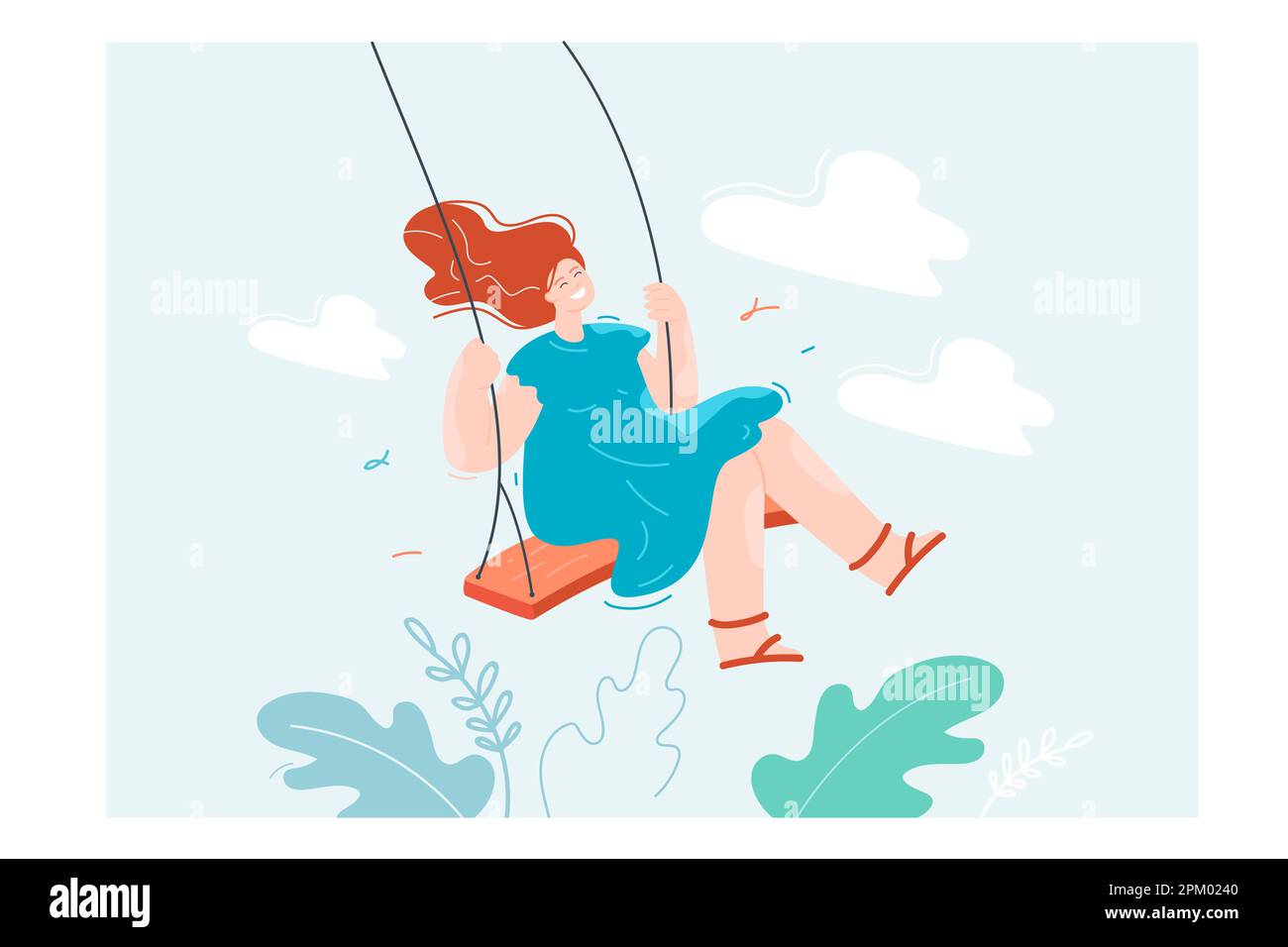 Flat happy teen girl Stock Vector Images - Alamy
