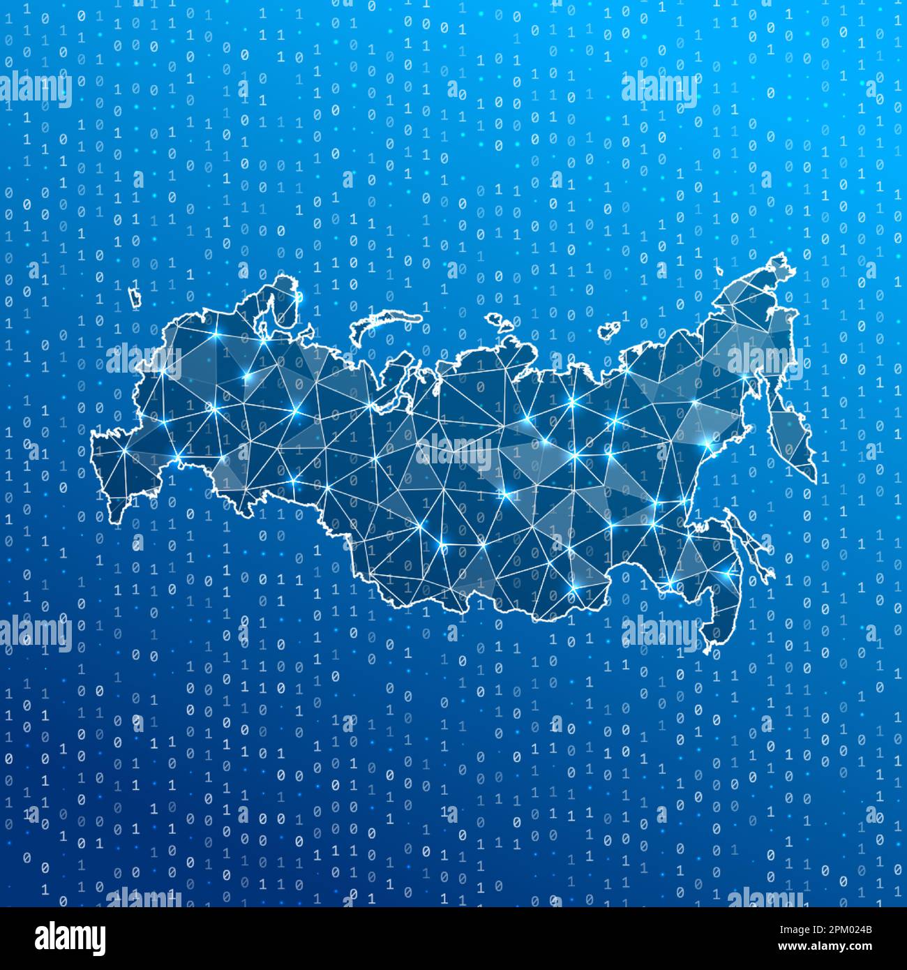 Network map of Russia. Country digital connections map. Technology ...