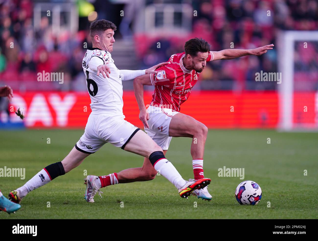 Bristol City's Harry Cornick and Middlesbrough's Darragh Lenihan battle ...