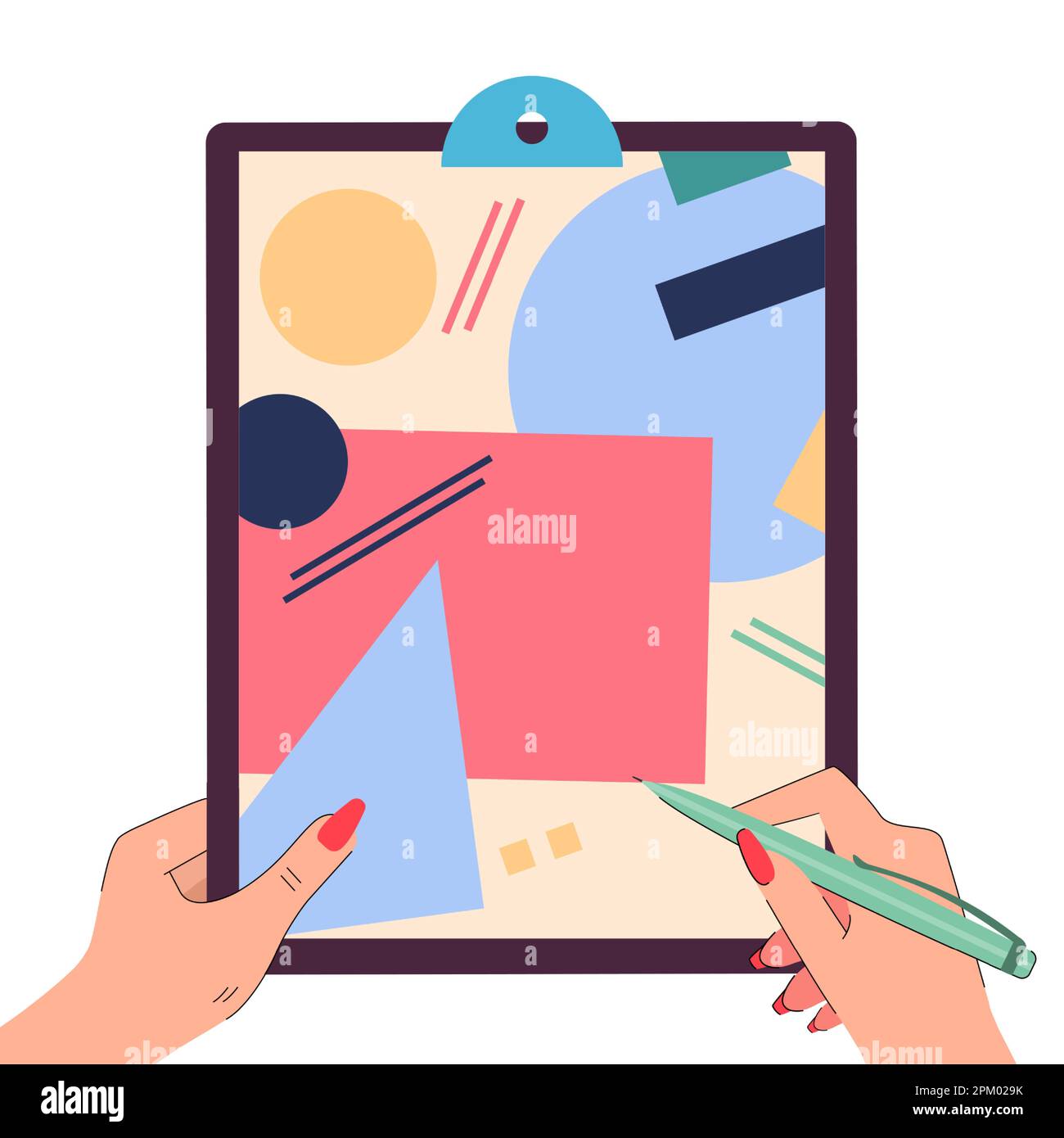 Person drawing on graphic tablet flat vector illustration Stock Vector ...