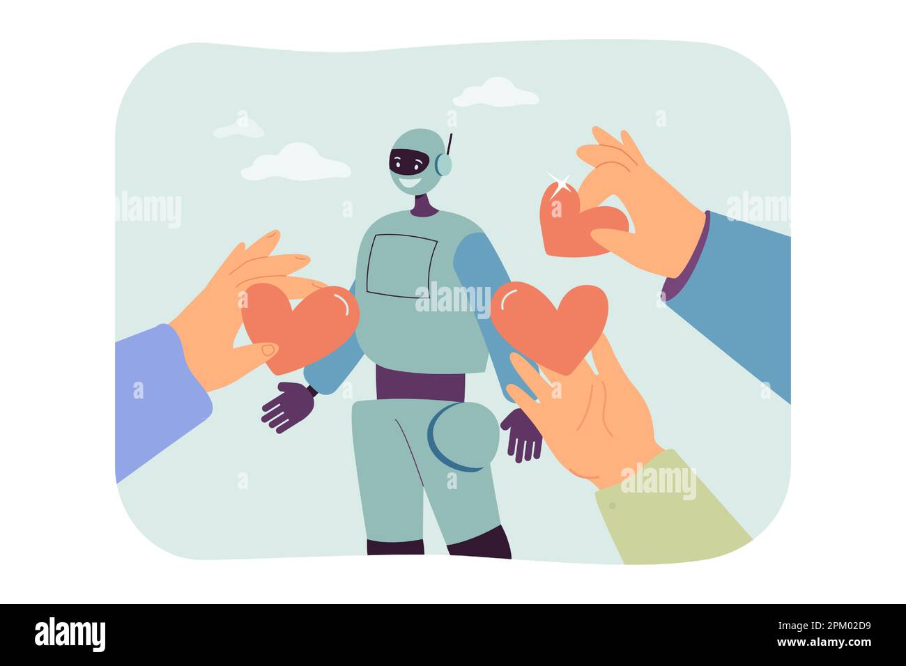 Love sign robot human Stock Vector Images - Alamy