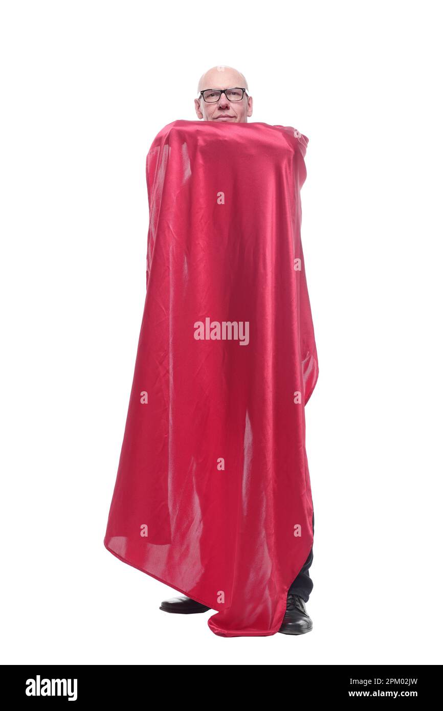 business man in a superhero raincoat. isolated on a white Stock Photo ...