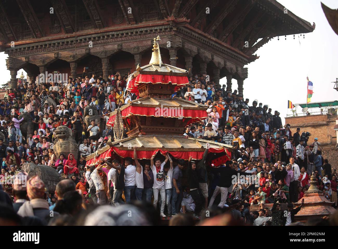 Bhaktapur, Bagmati, Nepal. 10th Apr, 2023. People participate in ...
