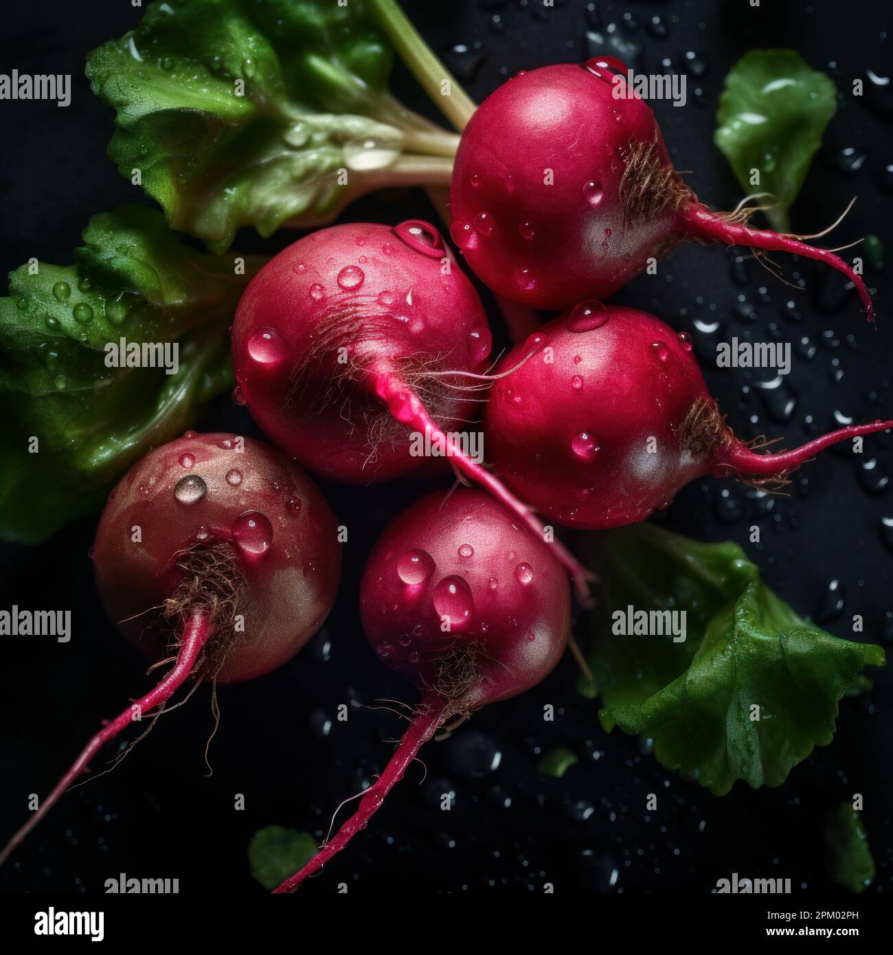 Many Radish seamless background visible drops of water Stock Photo - Alamy
