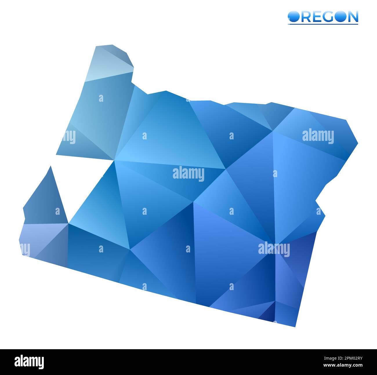 Vector polygonal Oregon map. Vibrant geometric US state in low poly ...