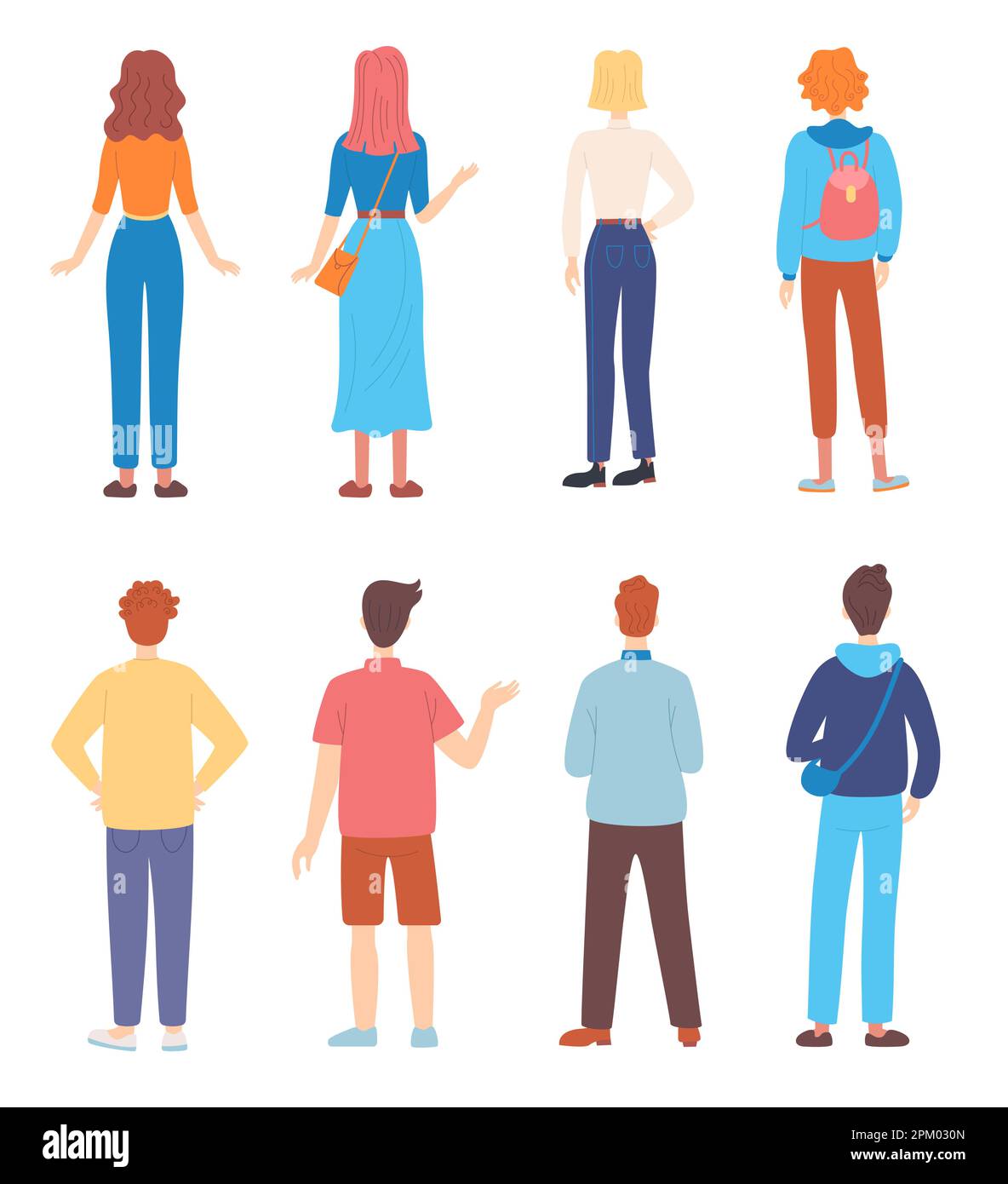 Collection back view group people Cut Out Stock Images & Pictures - Alamy