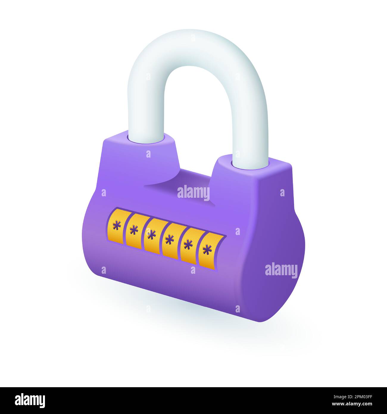 3d cartoon style realistic combination lock icon Stock Vector Image ...
