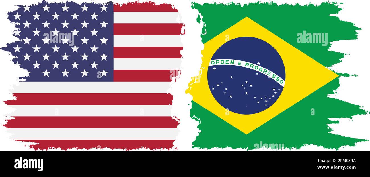 Brazil and USA grunge flags connection, vector Stock Vector Image & Art ...