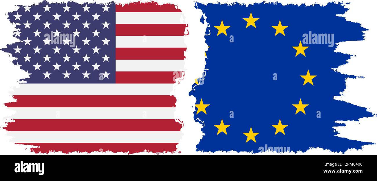 Flags of the usa and eu Cut Out Stock Images & Pictures - Alamy
