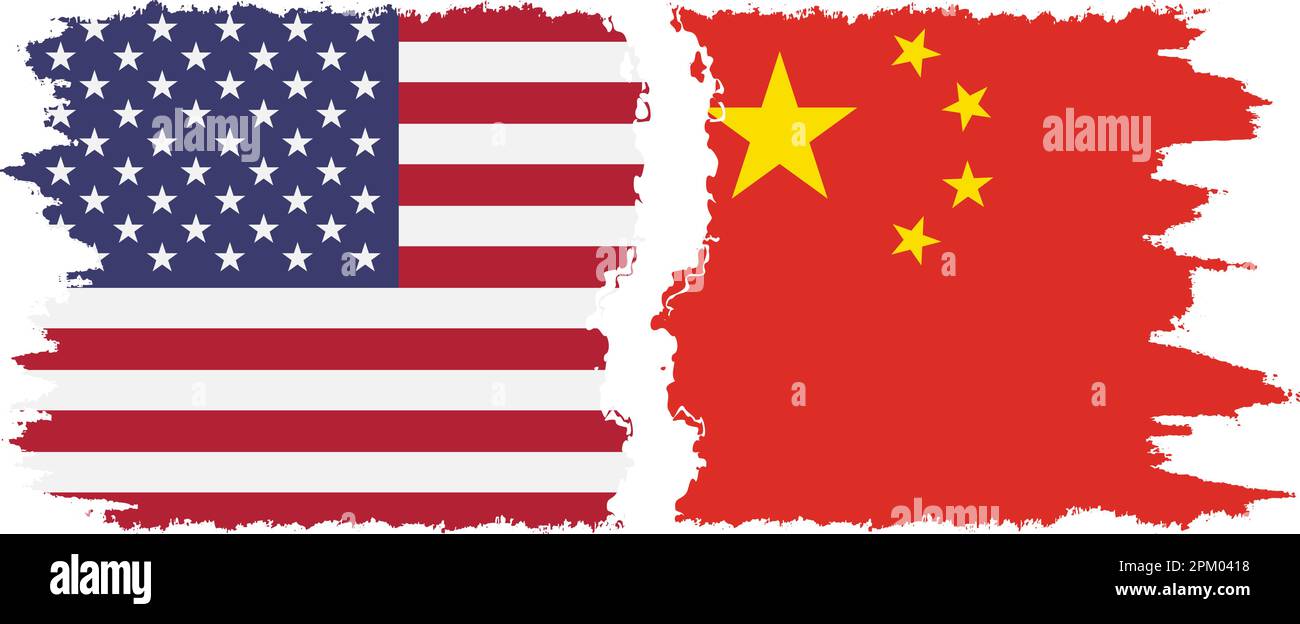 China and USA grunge flags connection, vector Stock Vector Image & Art ...
