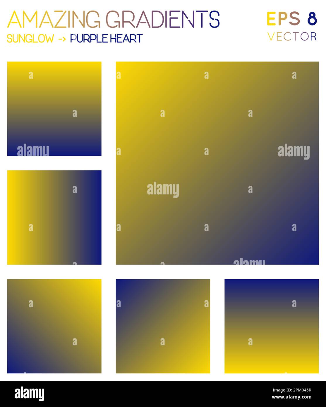 Colorful gradients in sunglow and purple heart color tones. Adorable ...