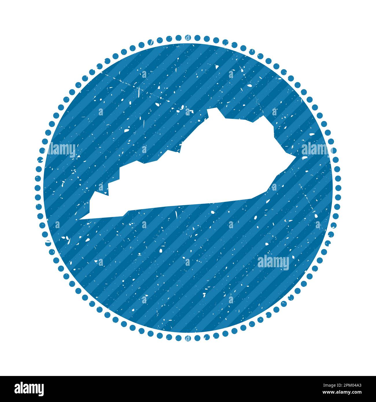 Kentucky striped retro travel sticker. Badge with map of US state ...