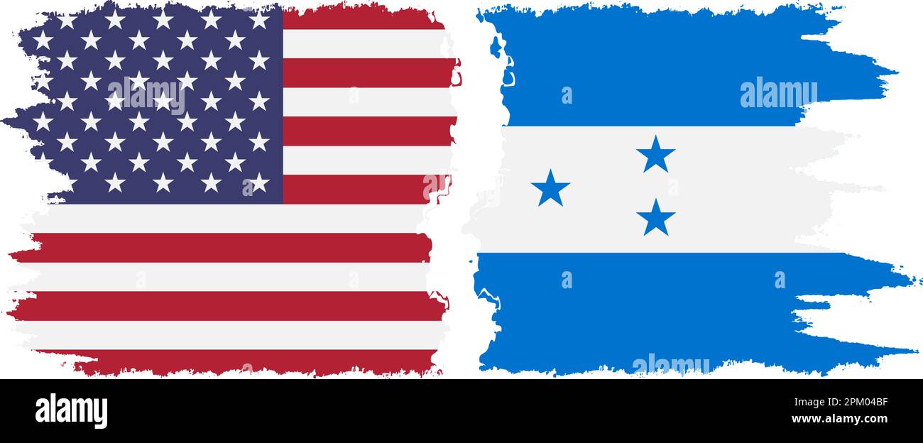 Honduras and USA grunge flags connection, vector Stock Vector Image ...