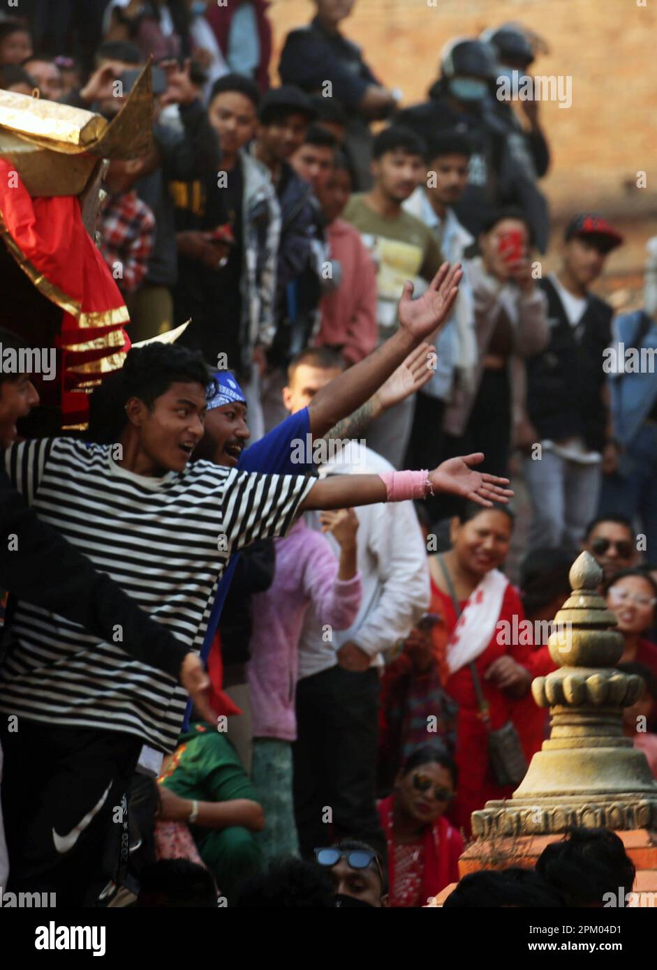 Bhaktapur, Bagmati, Nepal. 10th Apr, 2023. People participate in ...