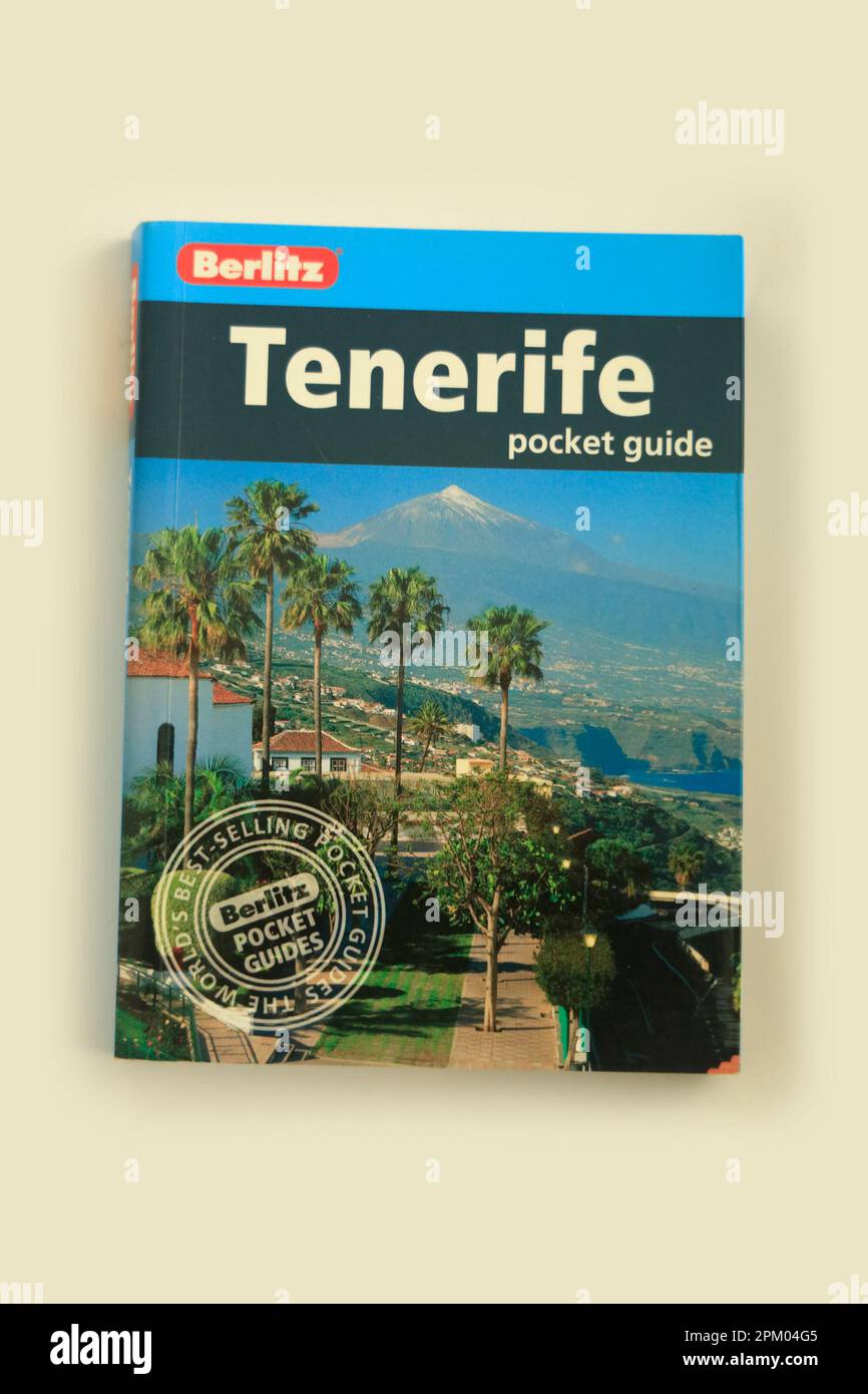 Tenerife Pocket Guide. Paperback book cover on white background Stock ...