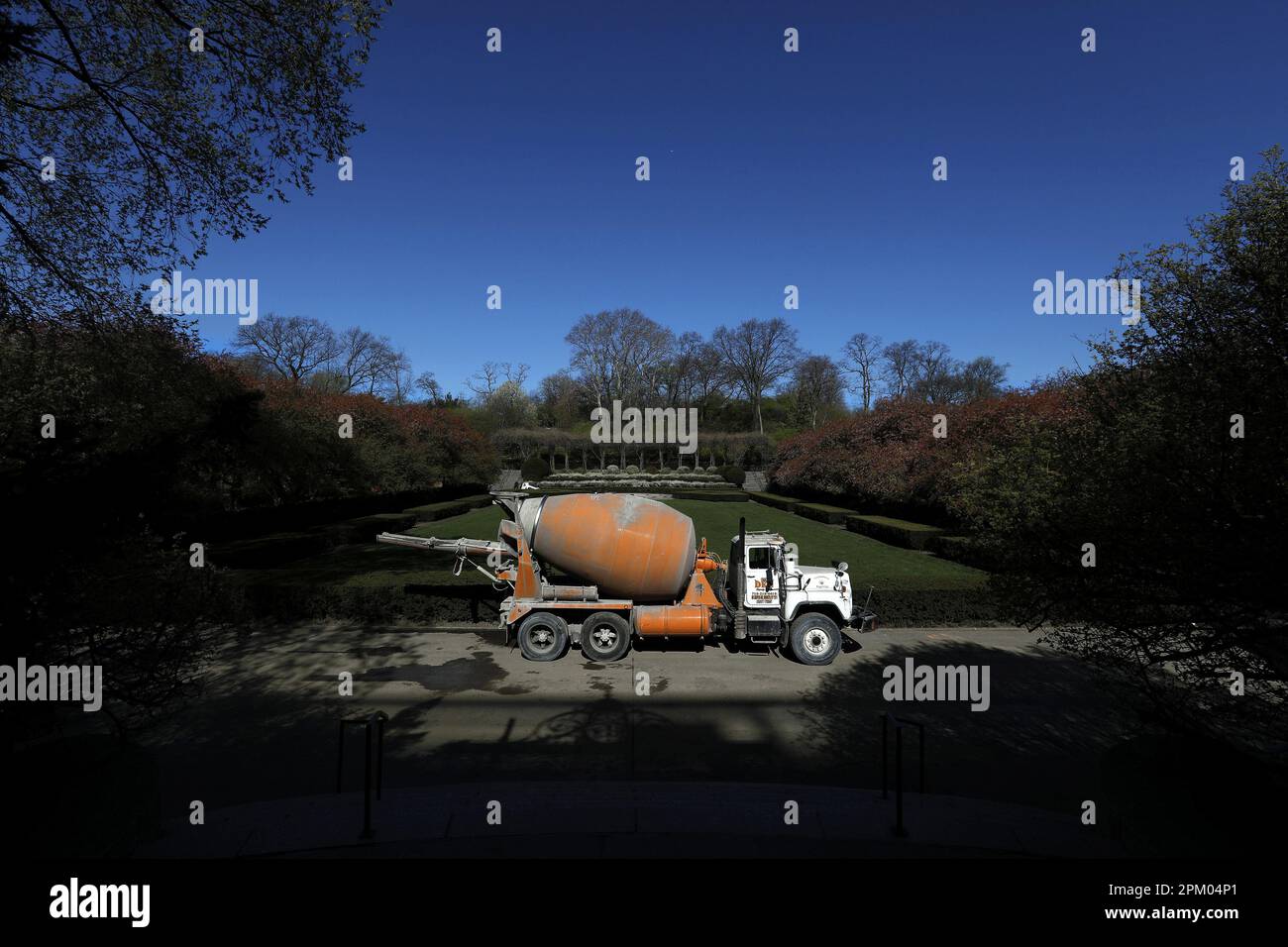 New York, United States. 10th Apr, 2023. A cement truck is parked in ...